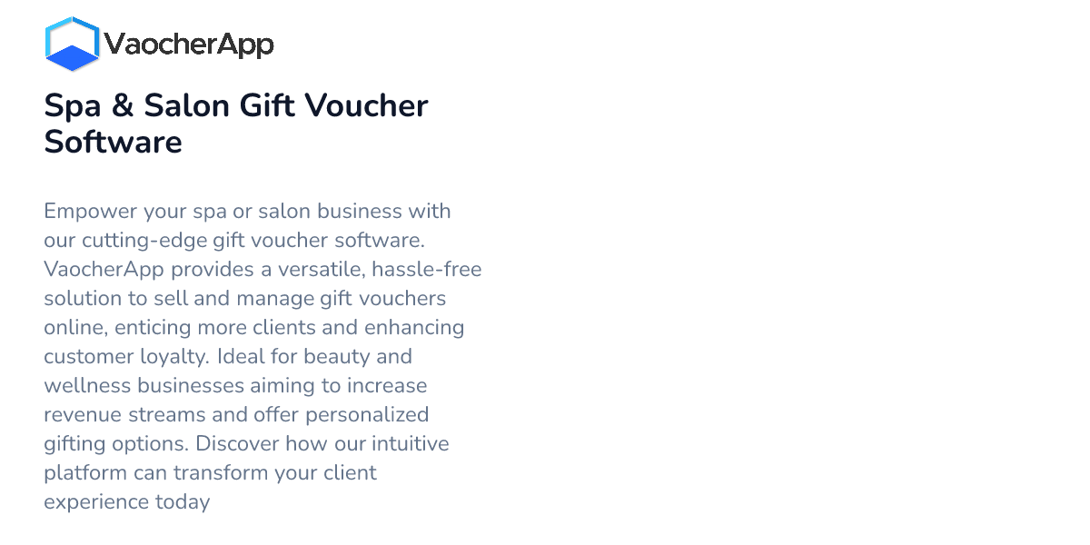 Spa & Salon Gift Voucher Software | VaocherApp