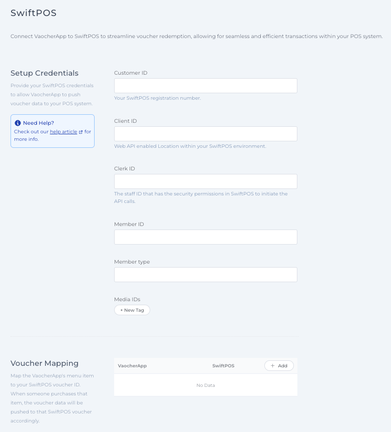 SwiftPOS integration | VaocherApp